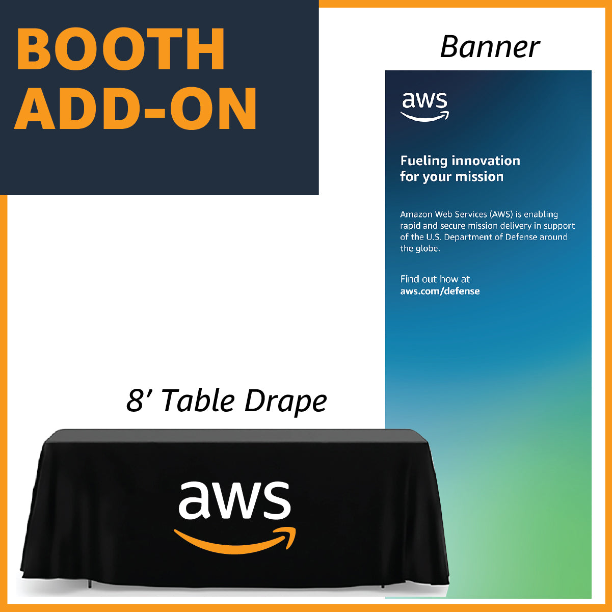 8'Table Drape and Banner Kit "Fueling Innovation for your Mission ...